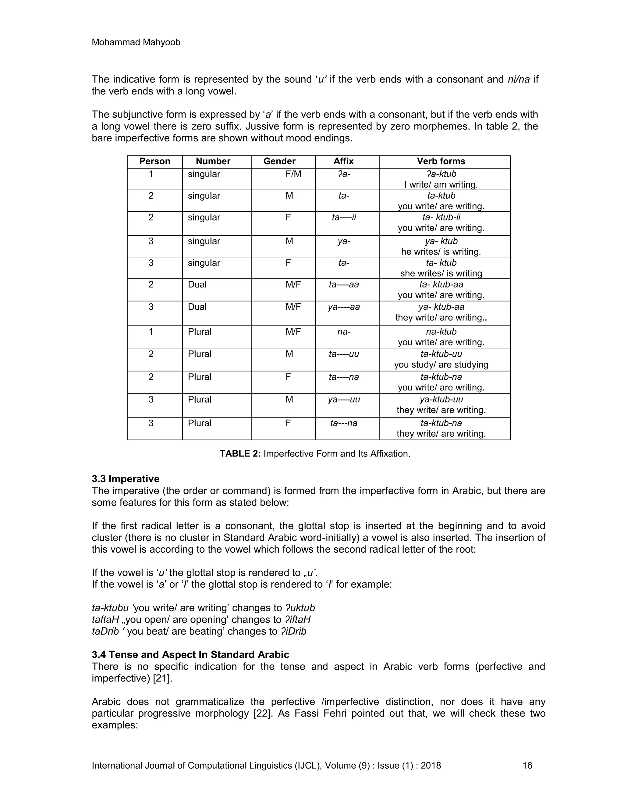 Deterministic Finite State Automaton of Arabic Verb System: A Morphological Study | PDF