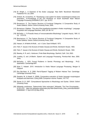 Deterministic Finite State Automaton of Arabic Verb System: A ...