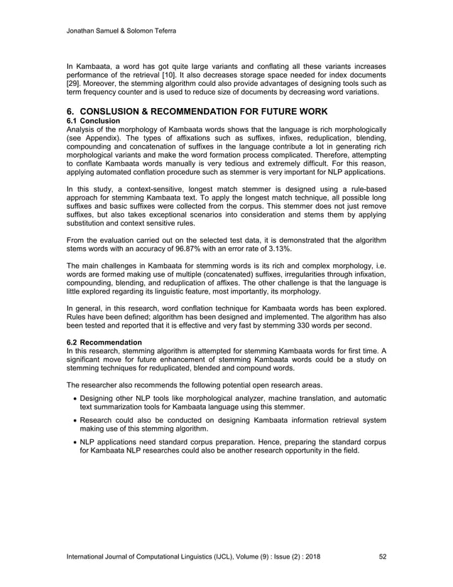 Designing A Rule Based Stemming Algorithm For Kambaata Language Text Pdf