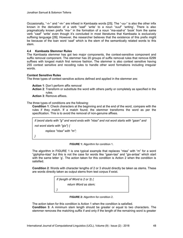 Designing A Rule Based Stemming Algorithm for Kambaata Language Text | PDF