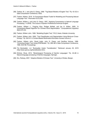 Compression-Based Parts-of-Speech Tagger for The Arabic Language | PDF