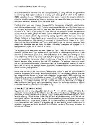Computation of Moments in Group Testing with Re-testing and with Errors ...