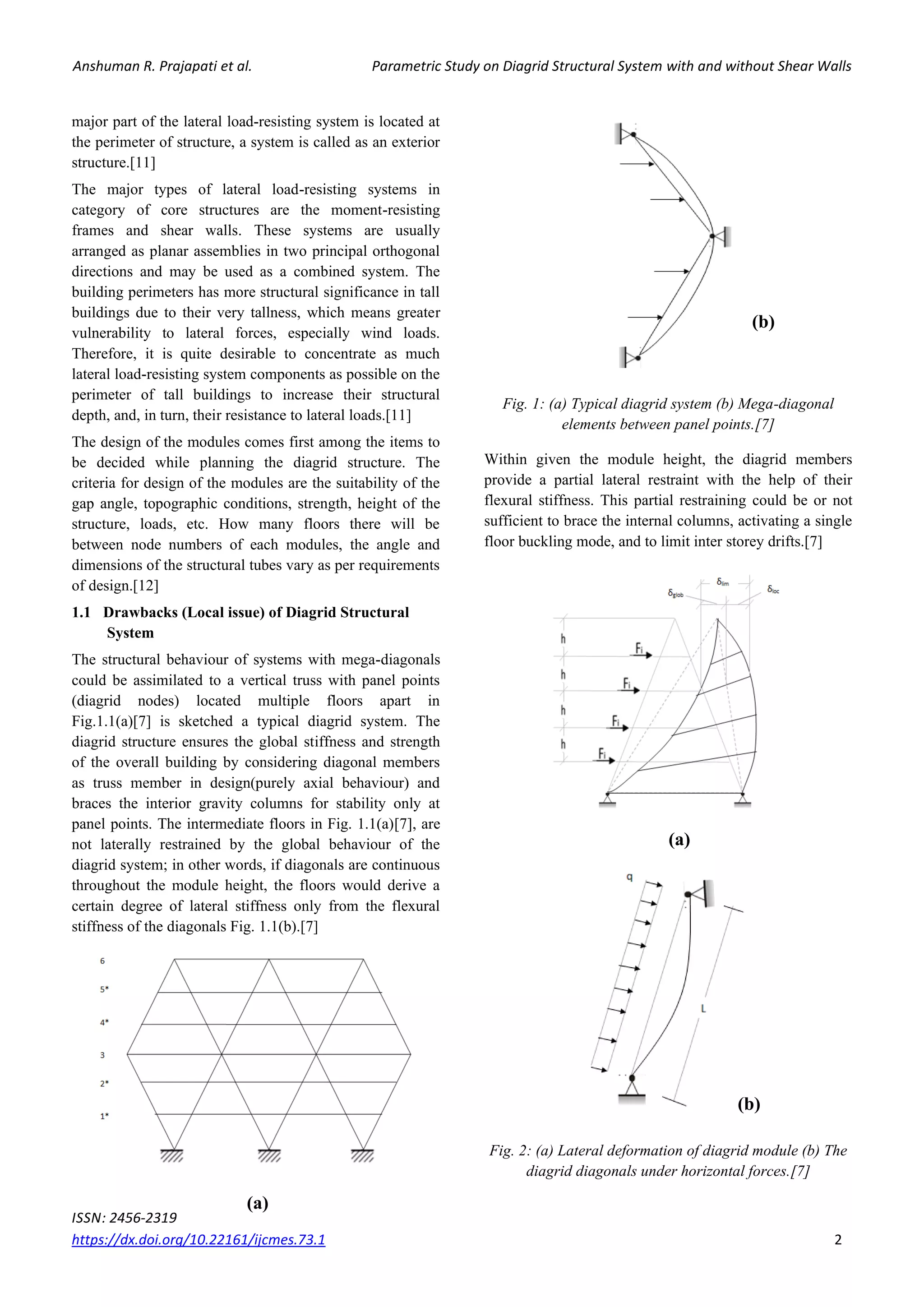 Parametric Study on Diagrid Structural System with and without Shear Walls | PDF