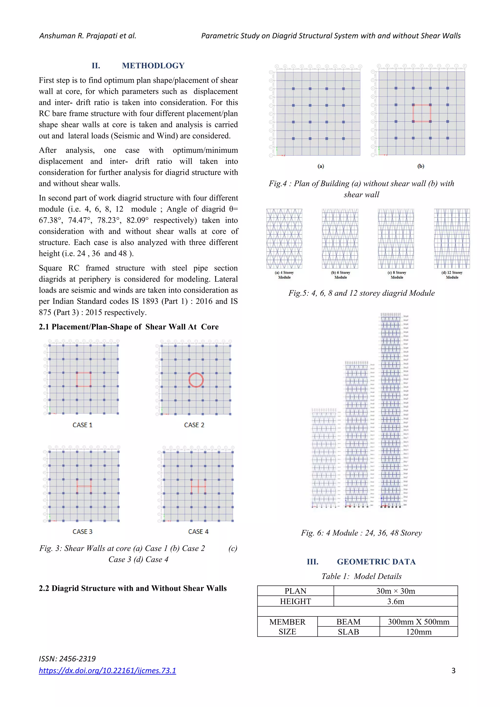 Parametric Study on Diagrid Structural System with and without Shear Walls | PDF