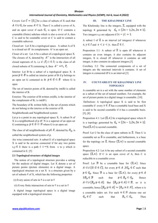 The Khalimsky Line Topology- Countability and Connectedness | PDF | Science