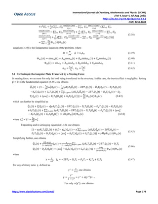 Dynamic behavior of Moving distributed Masses of Orthotropic ...