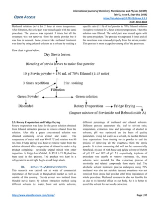 Isolation of Stevioside and related compounds from two types of Stevia ...