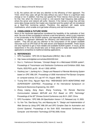 Review on the Design of Web Based SCADA Systems Based on OPC DA Protocol | PDF