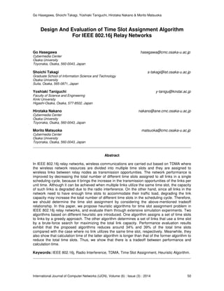 Design And Evaluation of Time Slot Assignment Algorithm For IEEE 802.16j Relay Networks | PDF