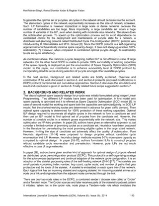 Efficient Design of p-Cycles for Survivability of WDM Networks Through Distributed Cycle Pre ...