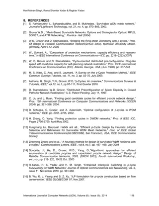 Efficient Design of p-Cycles for Survivability of WDM Networks Through Distributed Cycle Pre ...