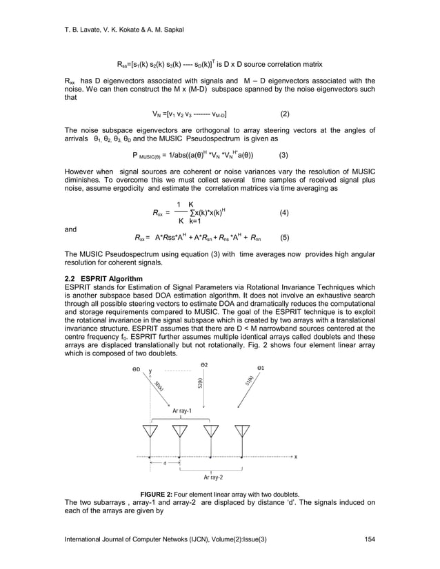 Performance Analysis Of Music And Esprit Doa Estimation Used In Adaptive Array Smart Antenna Pdf