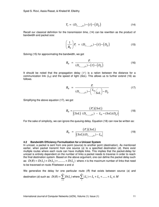 Deterministic Formulization Of End To End Delay And Bandwidth