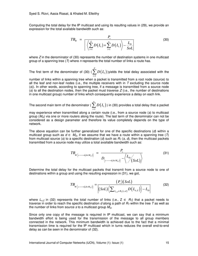Deterministic Formulization Of End To End Delay And Bandwidth