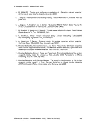 Routing in « Delay Tolerant Networks » (DTN) Improved Routing With Prophet and the Model of ...