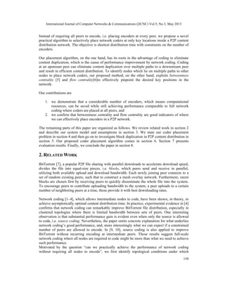 Centrality-Based Network Coder Placement For Peer-To-Peer Content Distribution | PDF