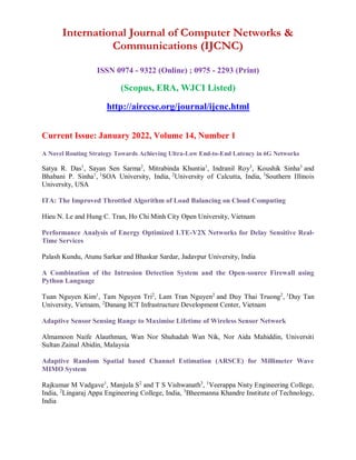 Current Issue - January 2022, Volume 14, Number 1 - International ...