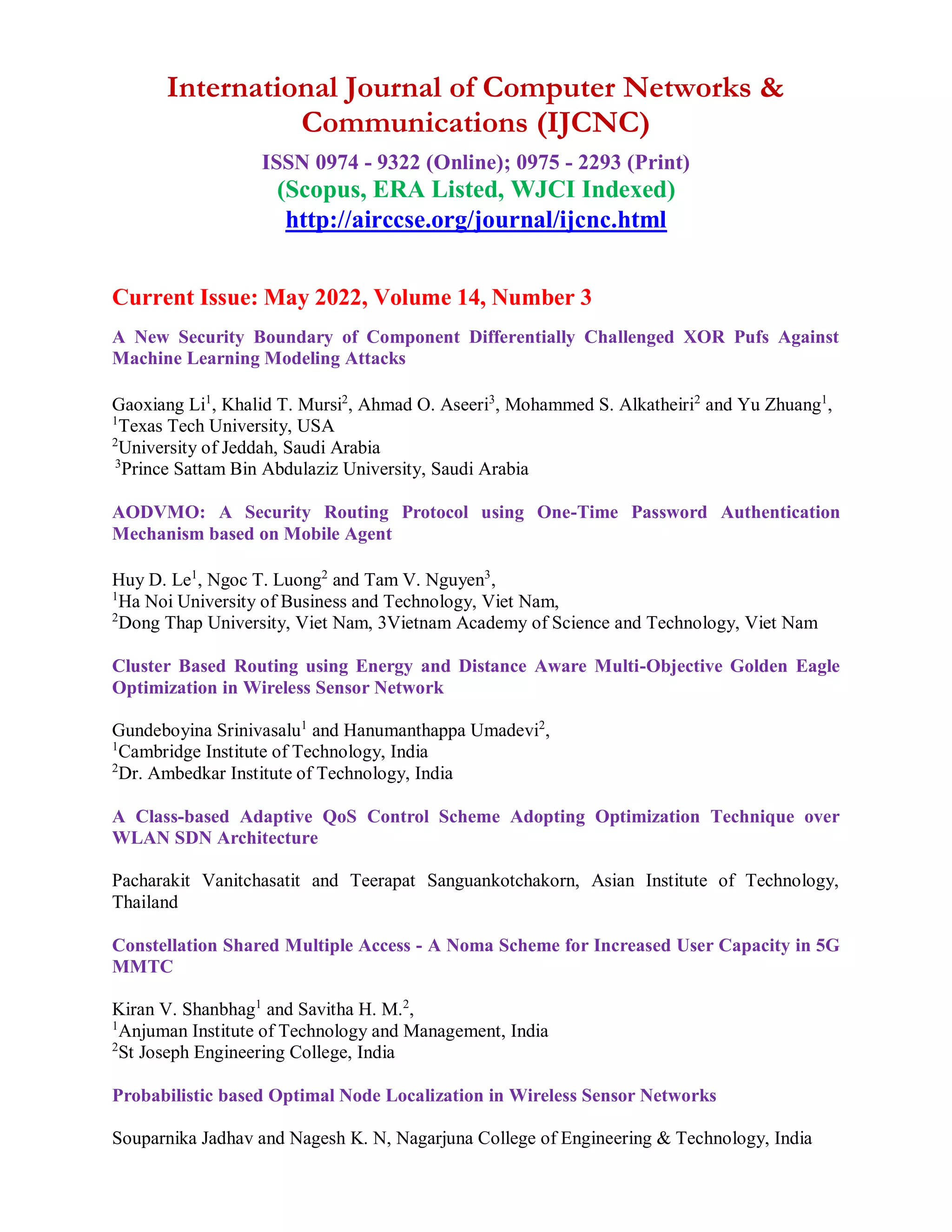 Current Issue - May 2022, Volume 14, Number 3 - International Journal ...