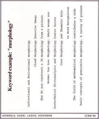 Timo Honkela: Exploration of Full-Text Databases with Self-Organizing Maps - with Samuel Kaski ...