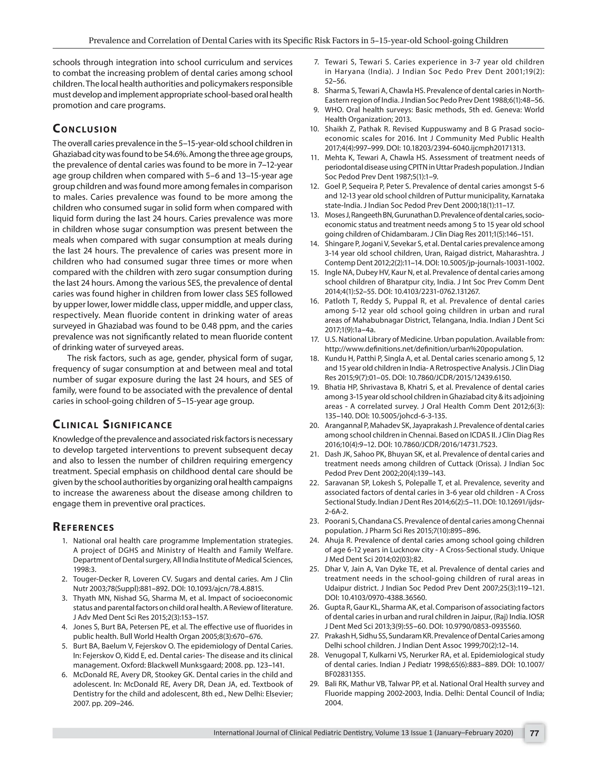 Dental Caries in school children | PDF