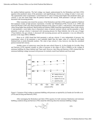 Pressure effects on gas-solid fluidized bed behavior | PDF