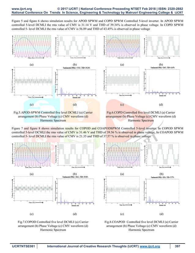 Investigation Of Common Mode Voltage In 5 Level Diode Clamped Mli Using Carrier Based Spwm 