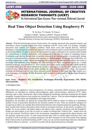 Reasearch Paper for AI using Image Processing | PDF