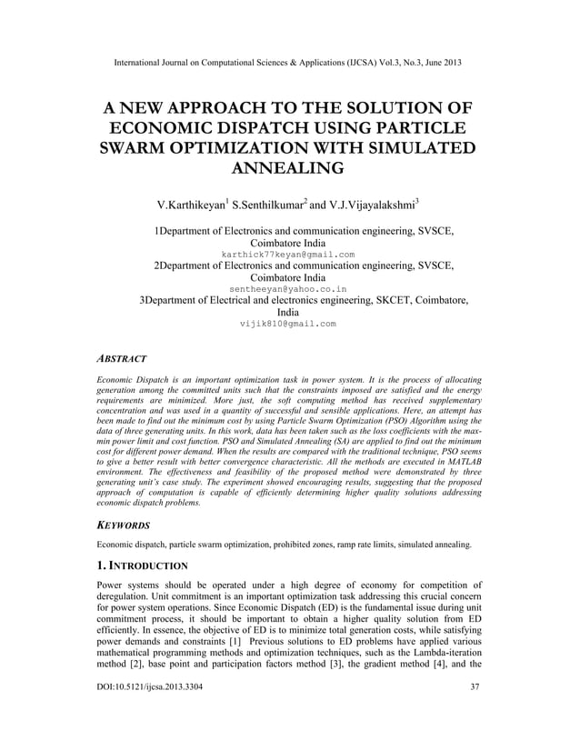 A new approach to the solution of economic dispatch using particle Swarm optimization with ...