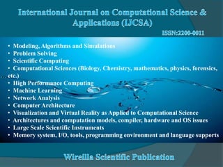 International Journal on Computational Science & Applications (IJCSA) | PPT