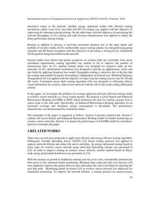 COVERAGE OPTIMIZED AND TIME EFFICIENT LOCAL SEARCH BETWEENNESS ROUTING FOR HEALTH MONITORING IN ...