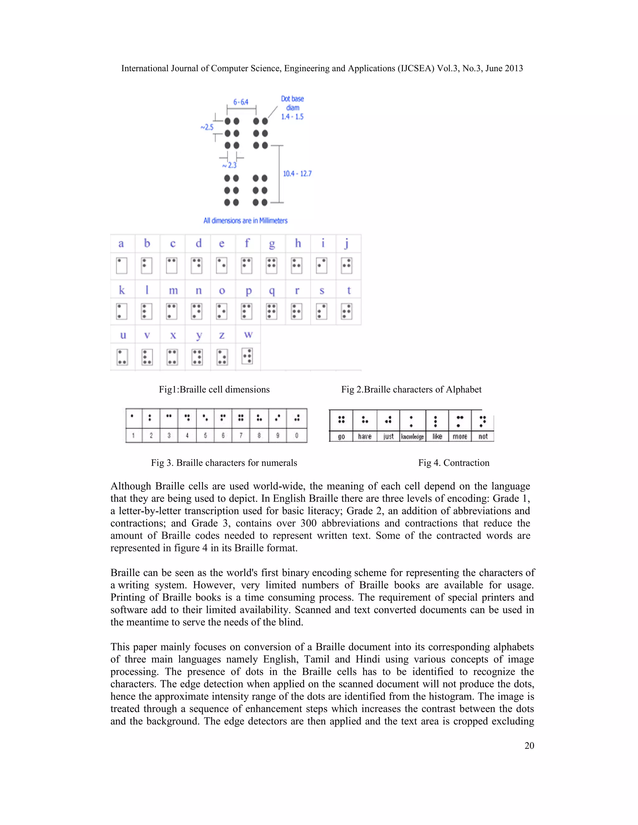 Conversion of braille to text in English, hindi and tamil languages | PDF