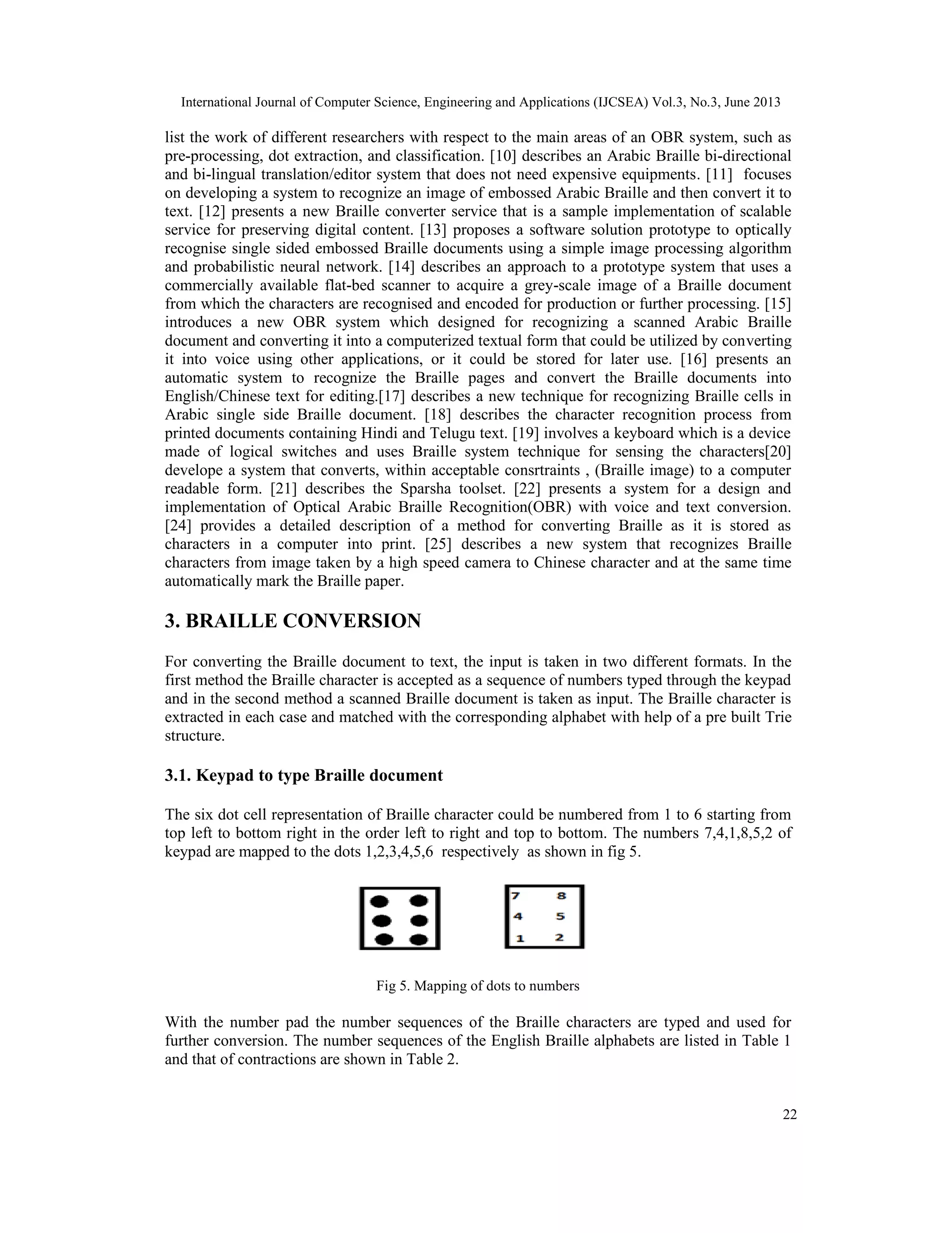 Conversion of braille to text in English, hindi and tamil languages | PDF