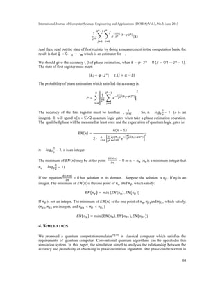 THE RESEARCH OF QUANTUM PHASE ESTIMATION ALGORITHM | PDF | Physics | Science