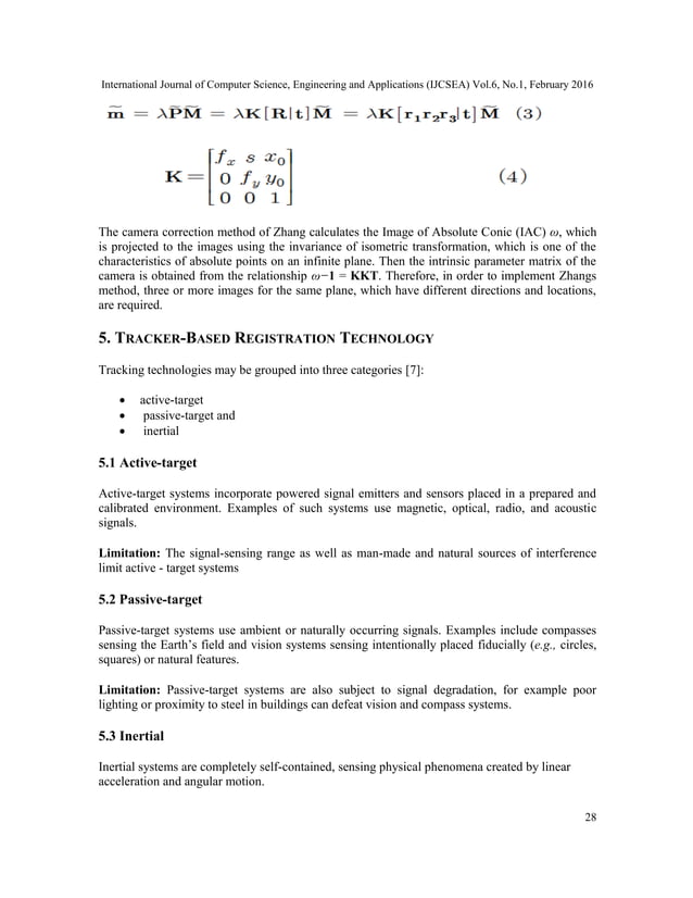 REGISTRATION TECHNOLOGIES and THEIR CLASSIFICATION IN AUGMENTED REALITY THE KNOWLEDGE-BASED ...