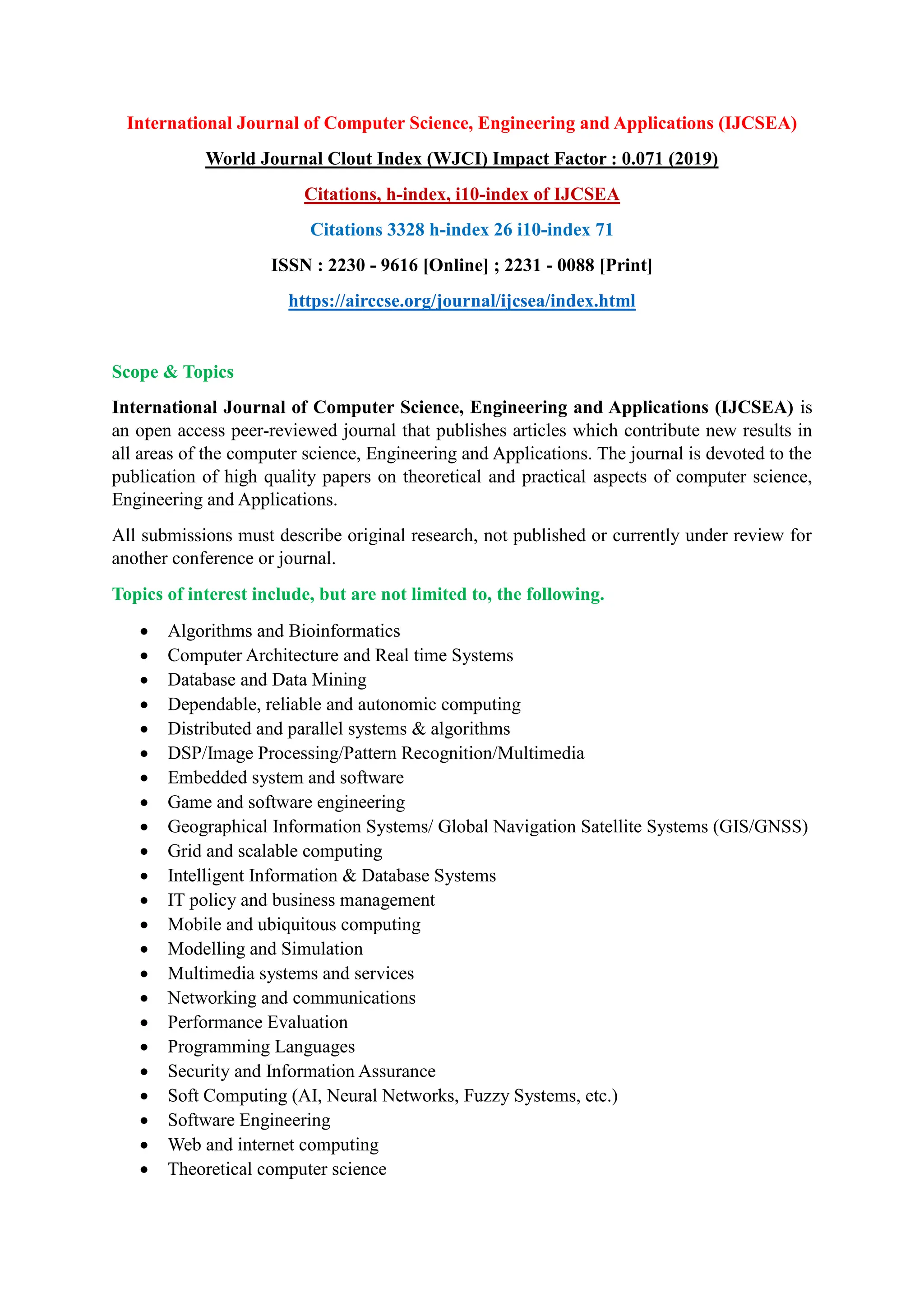 IJCSEA 2025 : International Journal of Computer Science, Engineering and Applications | PDF