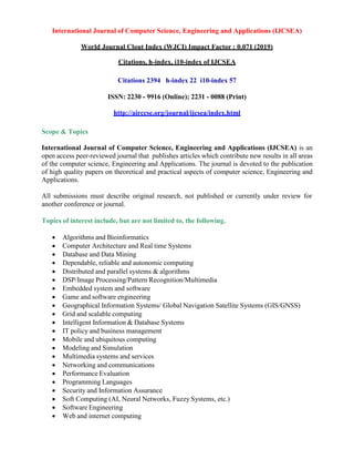 International Journal of Computer Science, Engineering and Applications (IJCSEA) | PDF