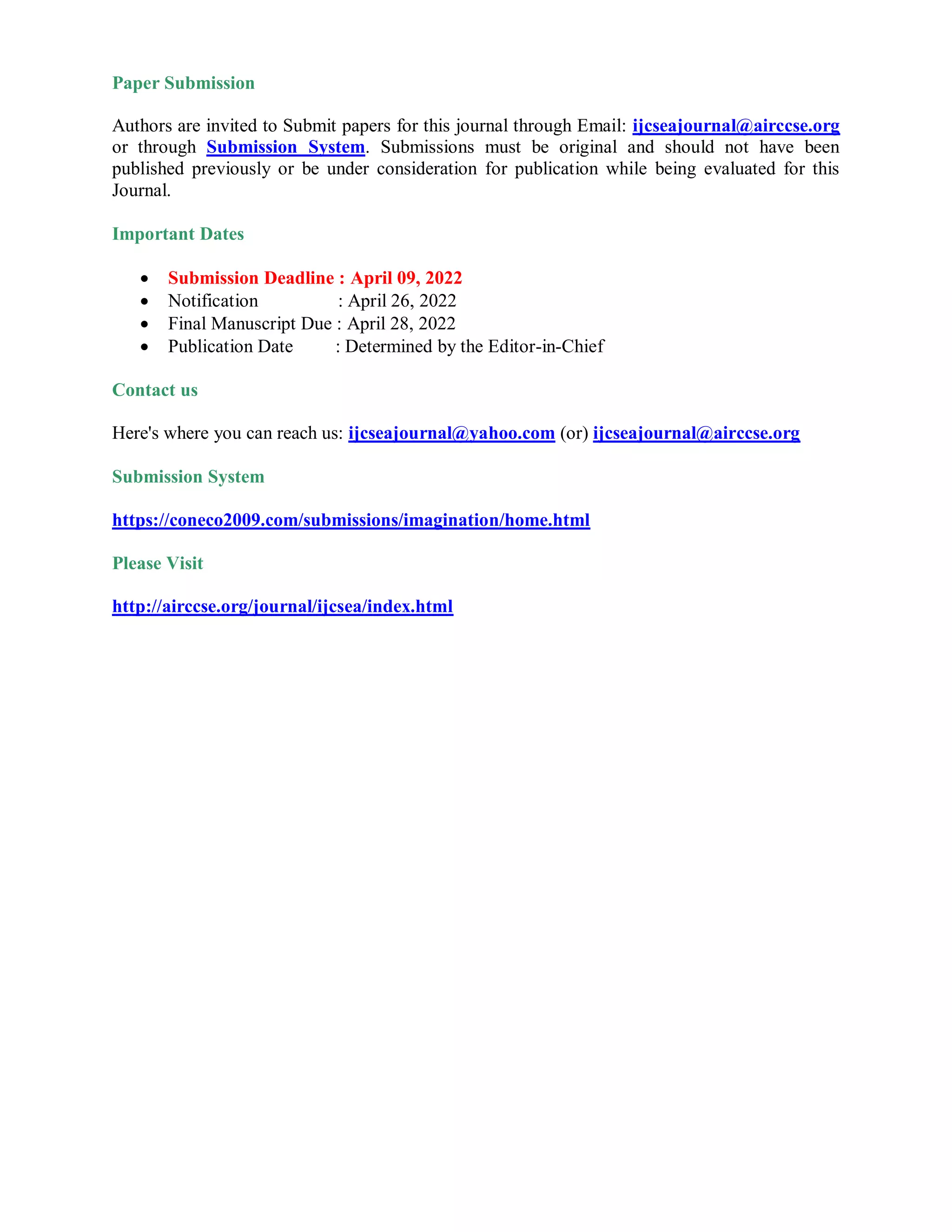 International Journal of Computer Science, Engineering and Applications (IJCSEA) | PDF