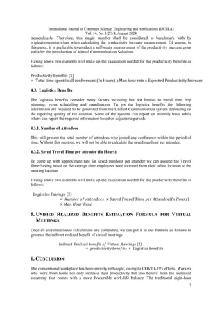 Estimation Formula for Indirect Value Realization of Virtual Meetings | PDF