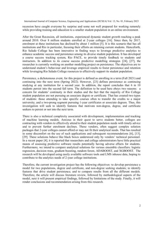 Estimation of Persistence at a Community College: A Comparison of ...