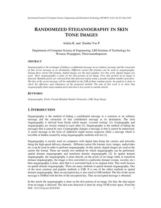 RANDOMIZED STEGANOGRAPHY IN SKIN TONE IMAGES | PDF | Photo Editing Software | Computer Software ...
