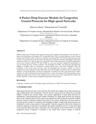 A packet drop guesser module for congestion Control protocols for high speed networks | PDF