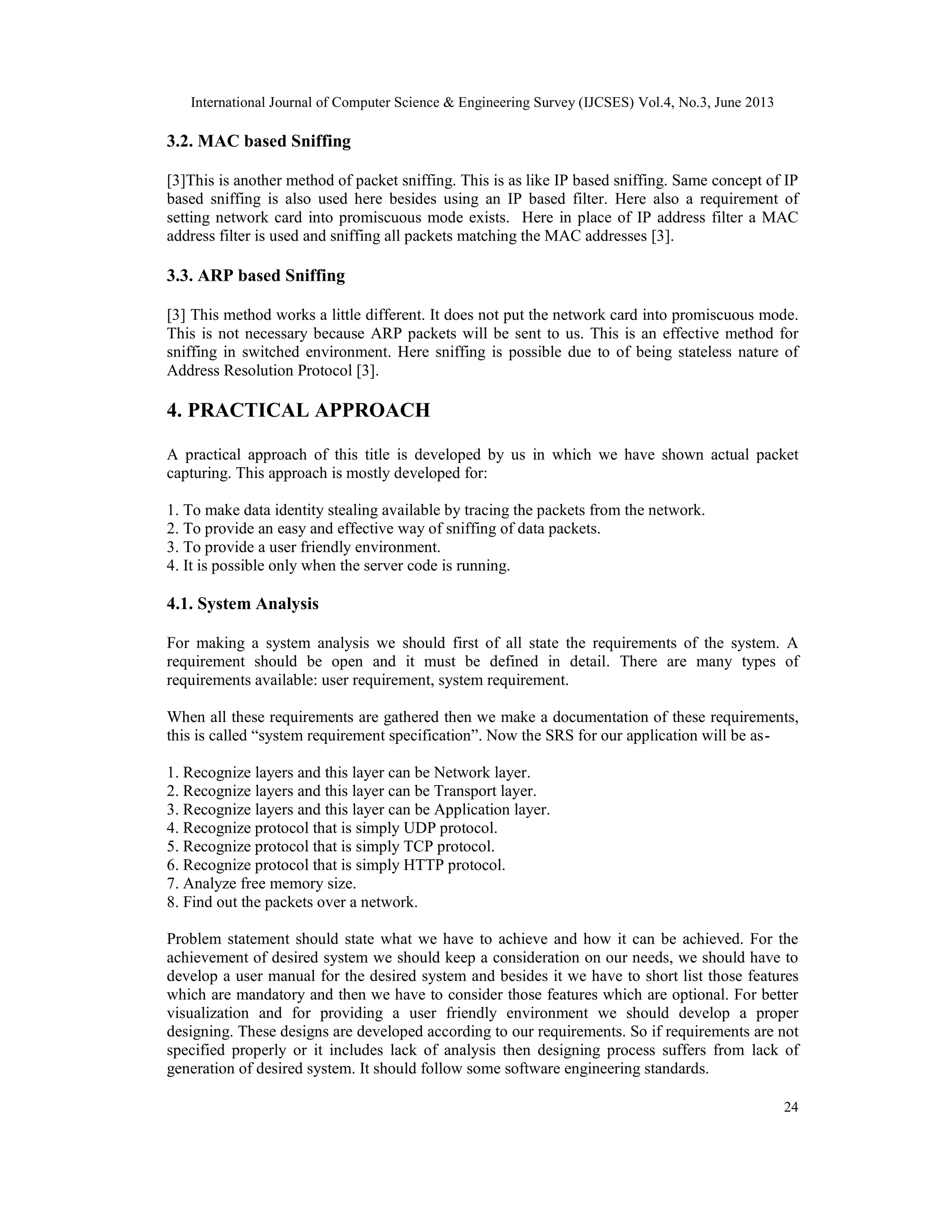 An Approach to Detect Packets Using Packet Sniffing | PDF