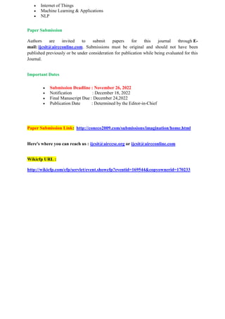 Call for Papers - International Journal of Computer Science ...