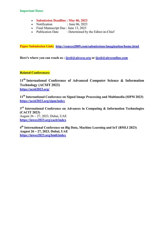 Call for Articles - International Journal of Computer Science ...