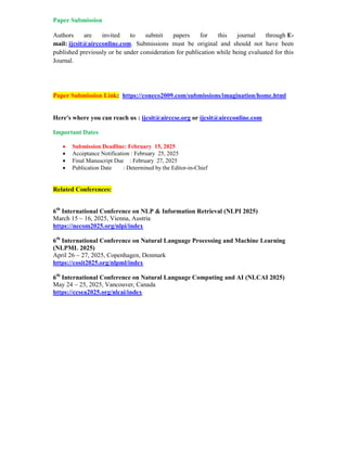 Call for Papers - International Journal of Computer Science & Information Technology (IJCSIT)- H ...