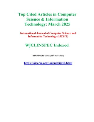 March 2025-: Top Cited Articles in Computer Science & Information ...