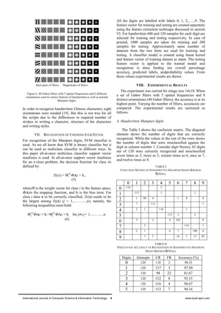 RECOGNITION OF CHEISING IYEK/EEYEK-MANIPURI DIGITS USING SUPPORT VECTOR ...