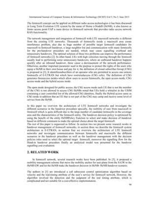 Handover management scheme in LTE FEMTOCELL networks | PDF