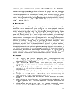 AN OVERVIEW OF EXTRACTIVE BASED AUTOMATIC TEXT SUMMARIZATION SYSTEMS | PDF