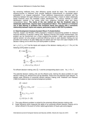 Outliers In Data Envelopment Analysis | PDF